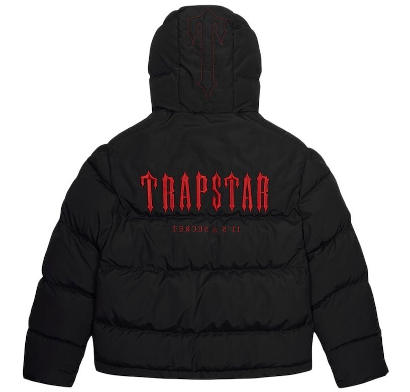 TRAPSTAR DECODED HOODED PUFFER JACKET 2.0 - BLACK / INFRARED – Creputate